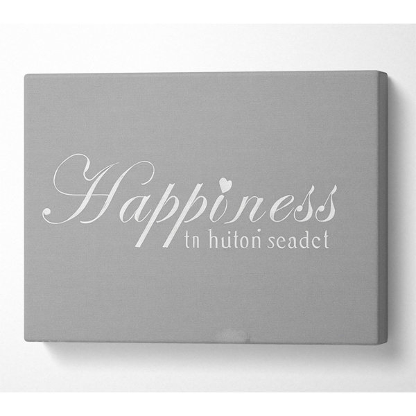 Happy Larry Home Quote Happiness Is Home Made Grey White - Print ...
