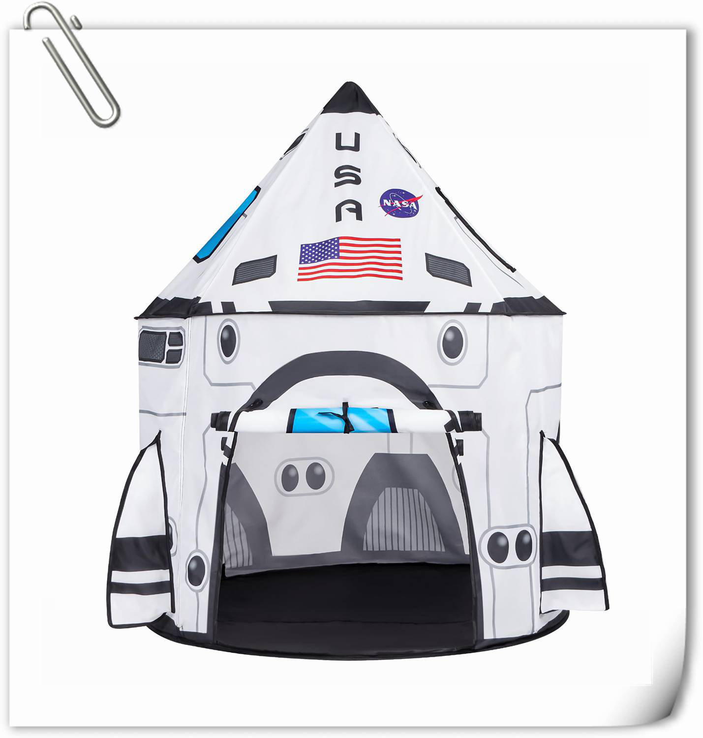 Rephen Rocket Ship Play Tent Pop Up Play Tent Kids Indoor Outdoor ...