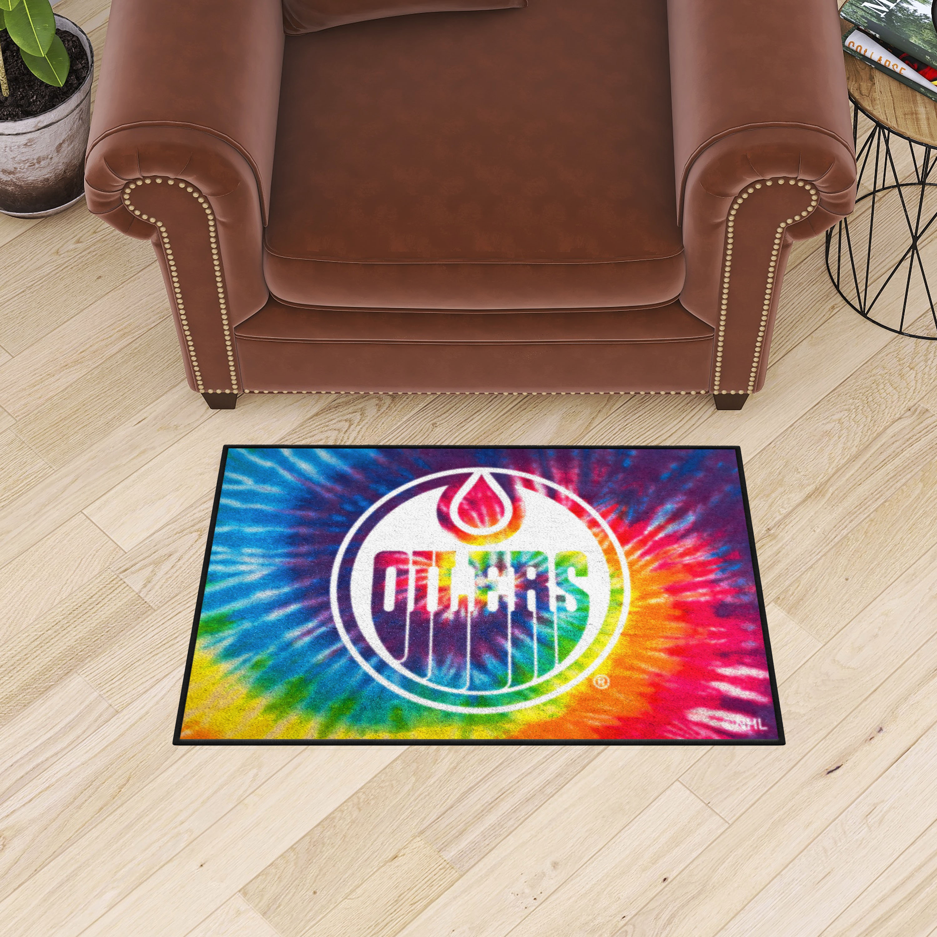 FANMATS Edmonton Oilers Tie Dye Starter Mat Accent Rug - 19In. X 30In ...