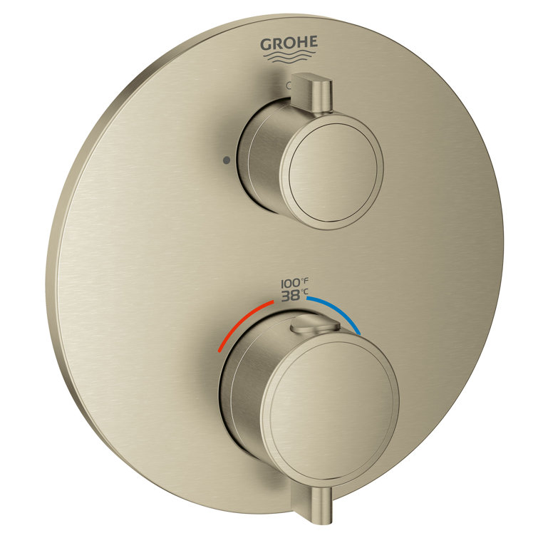 GROHE Grohtherm 2-Handle Shower Thermostatic Valve Trim Kit - Wayfair ...