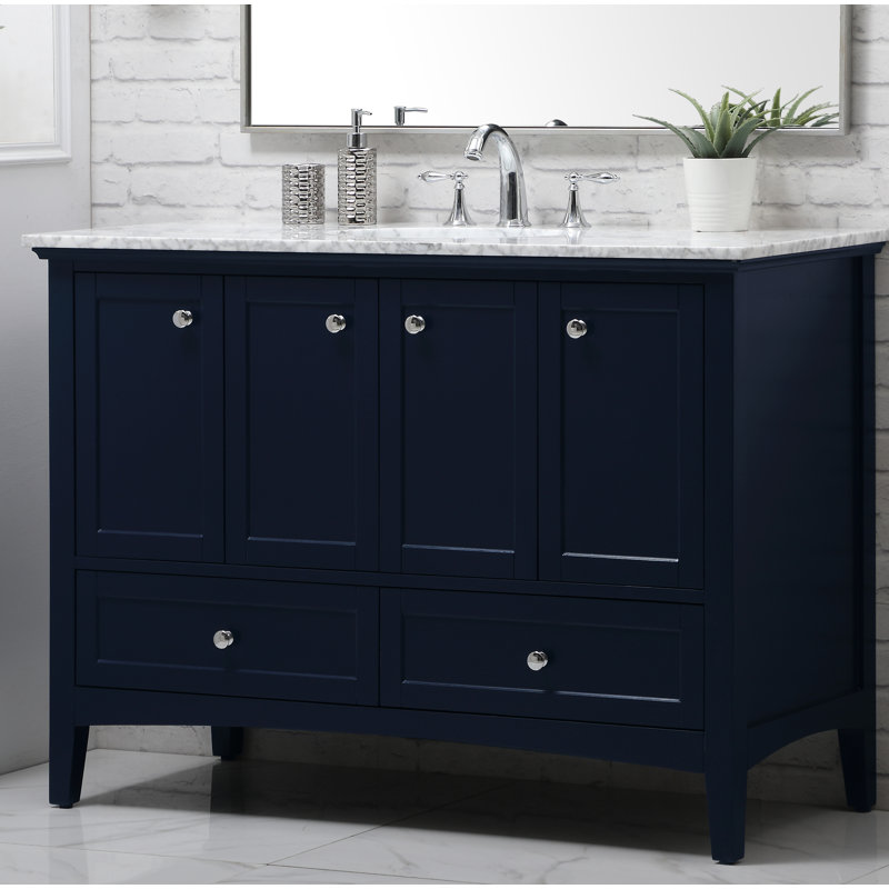 Red Barrel Studio® 48'' Single Bathroom Vanity with Marble Top ...