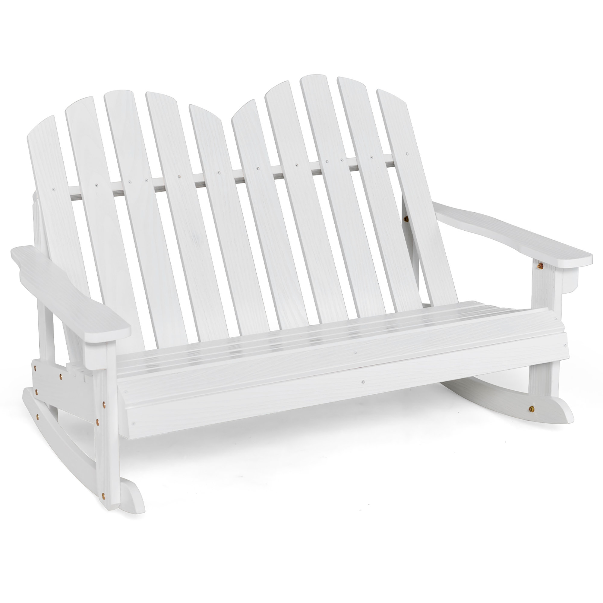 Highland Dunes 2 Person Adirondack Rocking Chair Outdoor Backrest ...