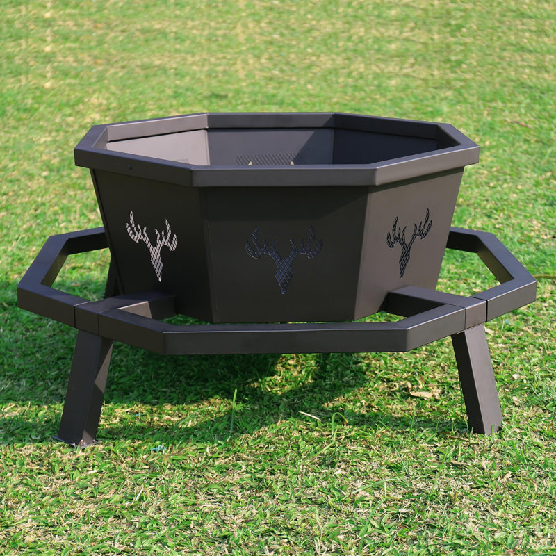 Bigbiglife 35 Inch Octagonal Fire Pit,Outdoor Fire Pit,Wood Burning ...