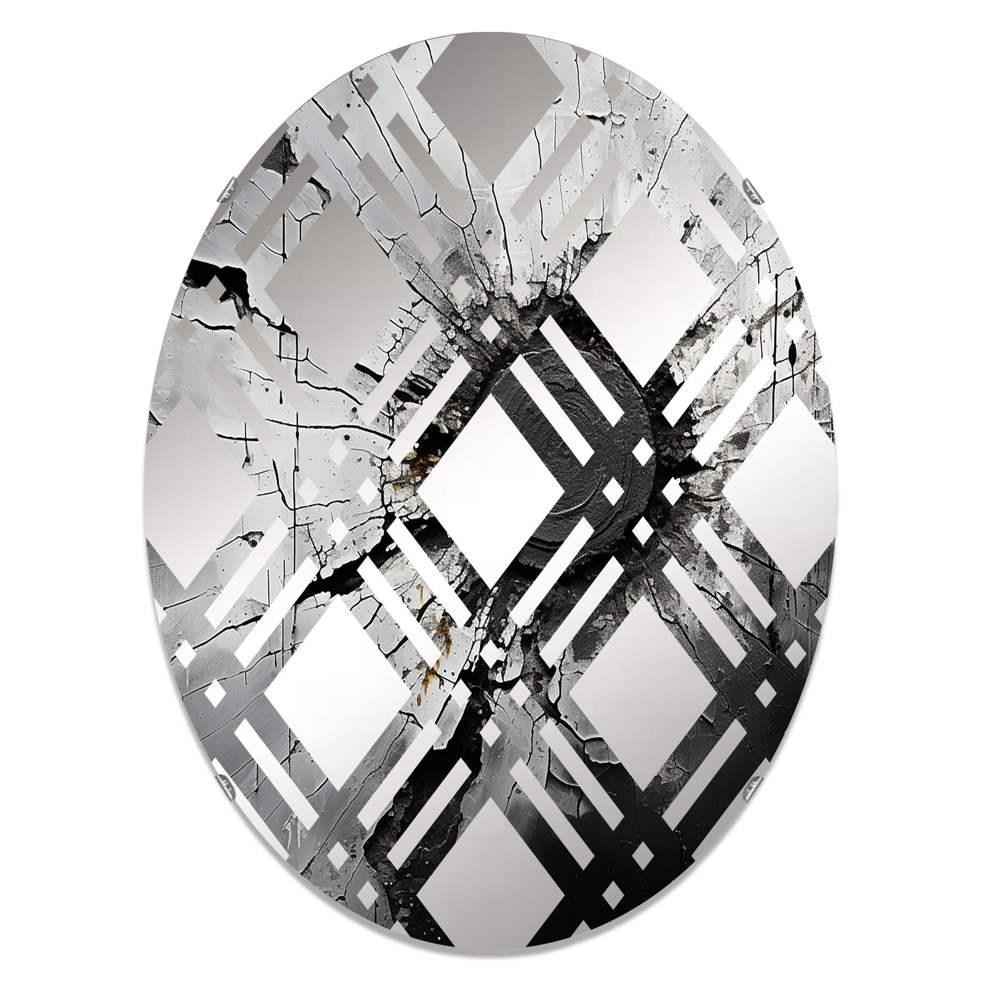 Design Art Shattered Grey Stone Geode Minimalism I - Plaid Decorative ...