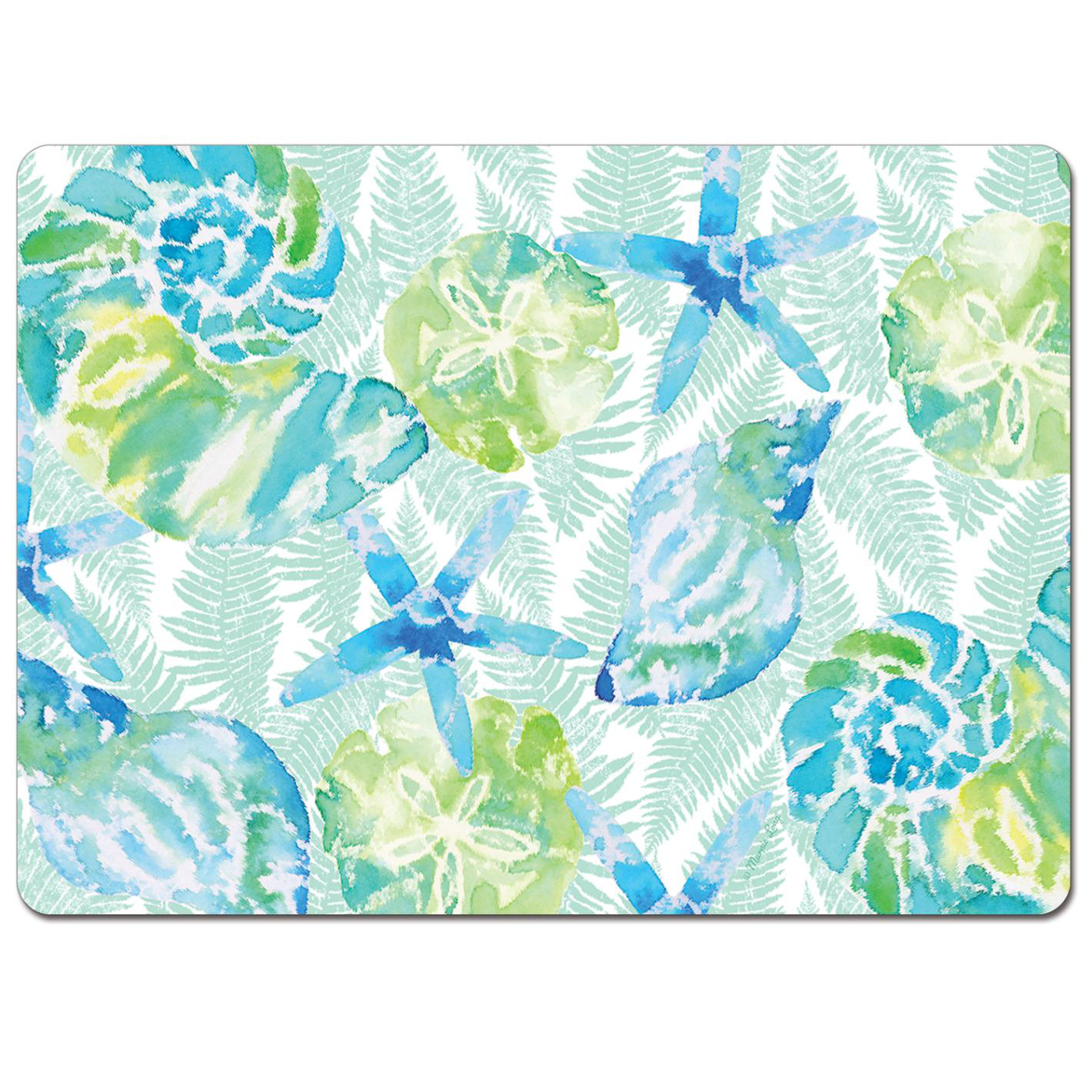 CounterArt Isla Mona Coastal Decorative Hardboard Placemats 4-Pack ...
