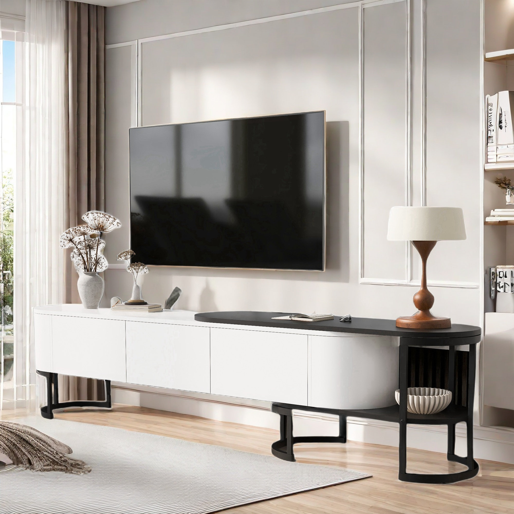 Latitude Run® Modern Extendable Tv Stand With 3 Drawers, Metal ...