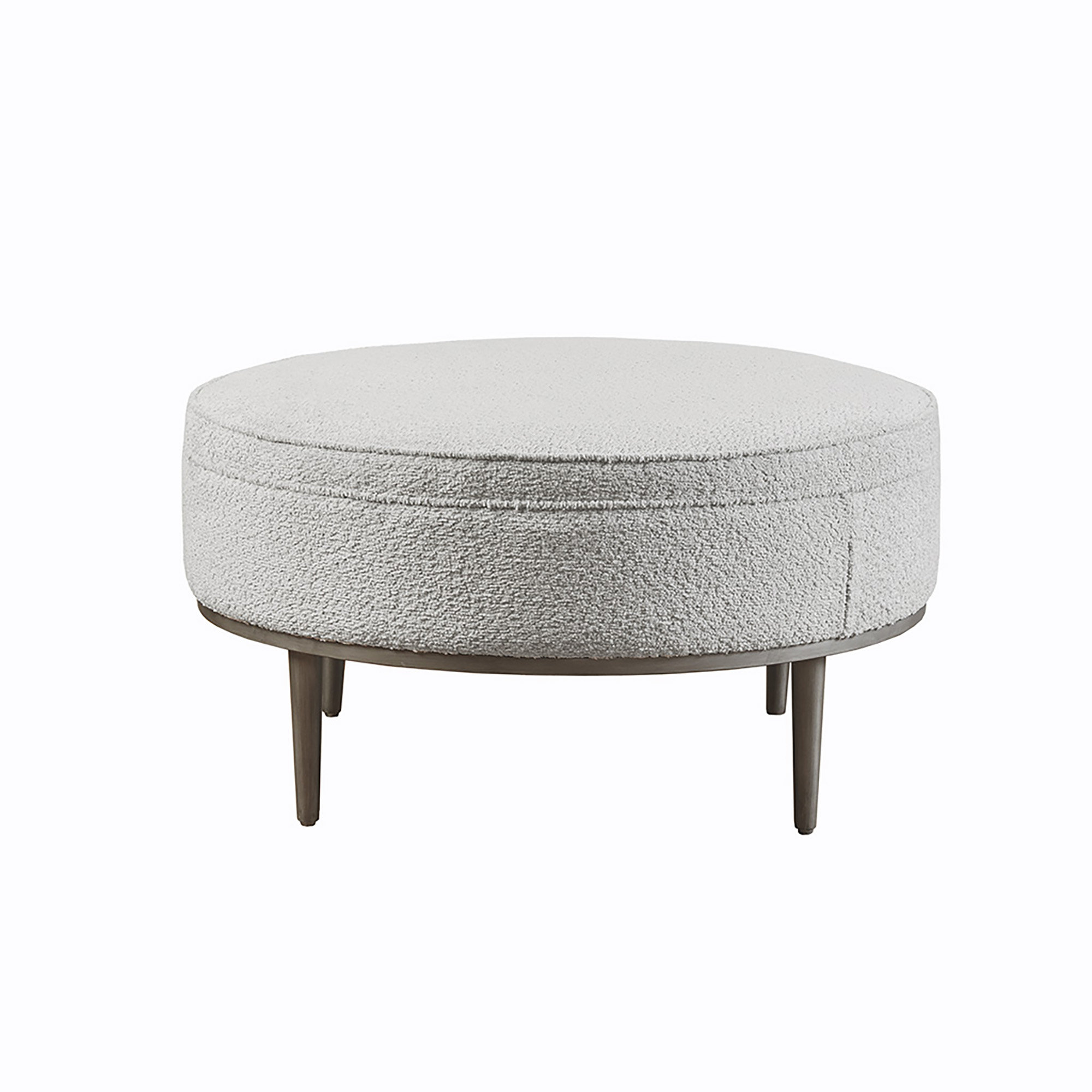 Latitude Run® Upholstered Round Ottoman with Metal Base | Wayfair
