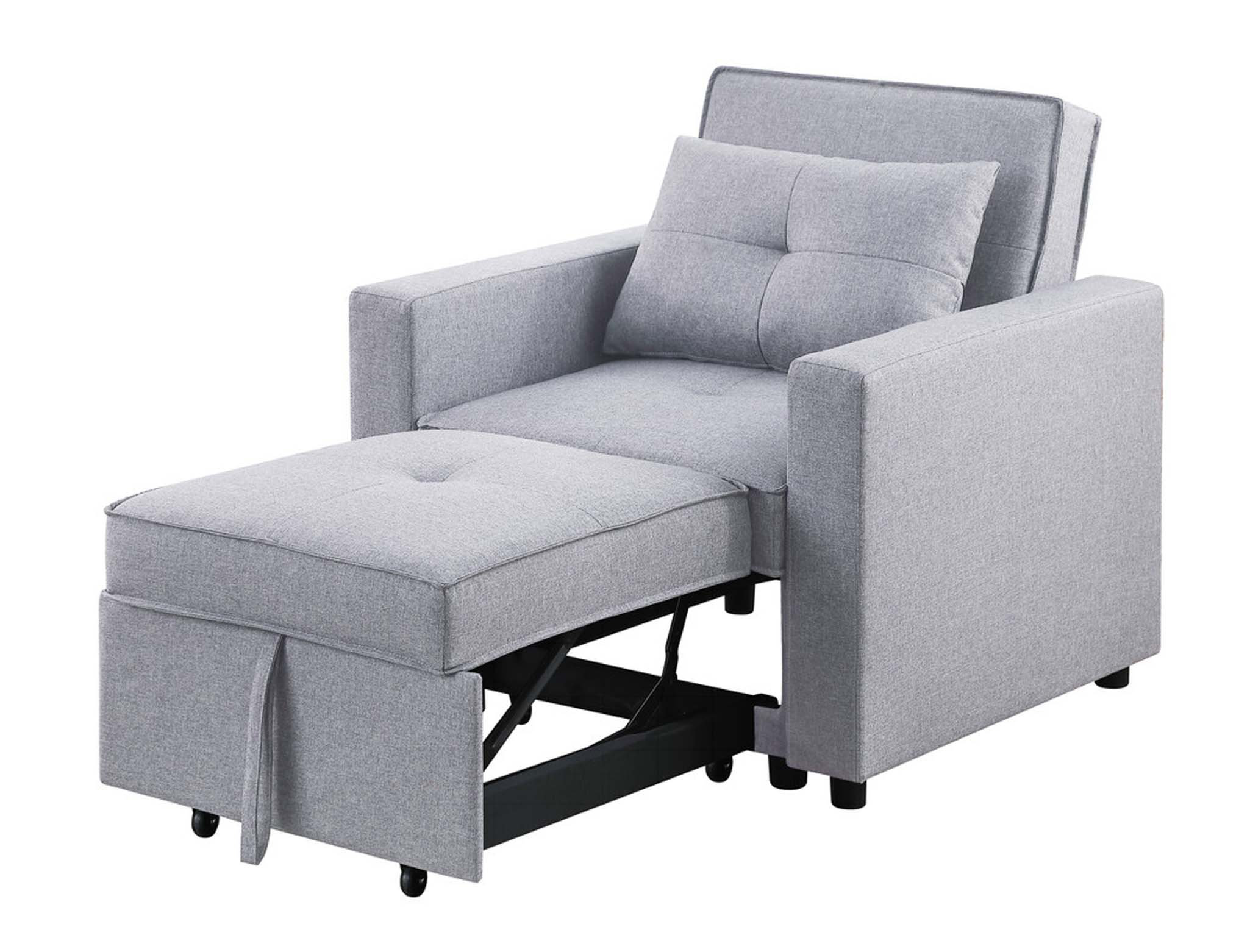 Latitude Run® Zoey Convertible Sleeper Chair with Side Pocket, Light ...