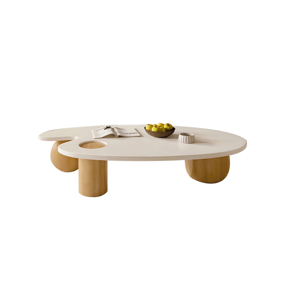 Refineroost Minimalist Solid Wood Irregular Coffee Table | Wayfair