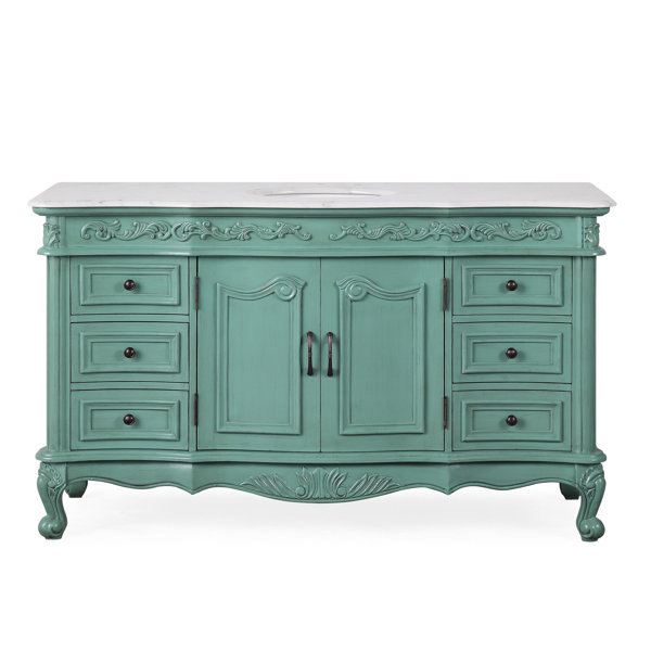 Fleur De Lis Living Ohlson 60'' Single Bathroom Vanity with Carrara ...