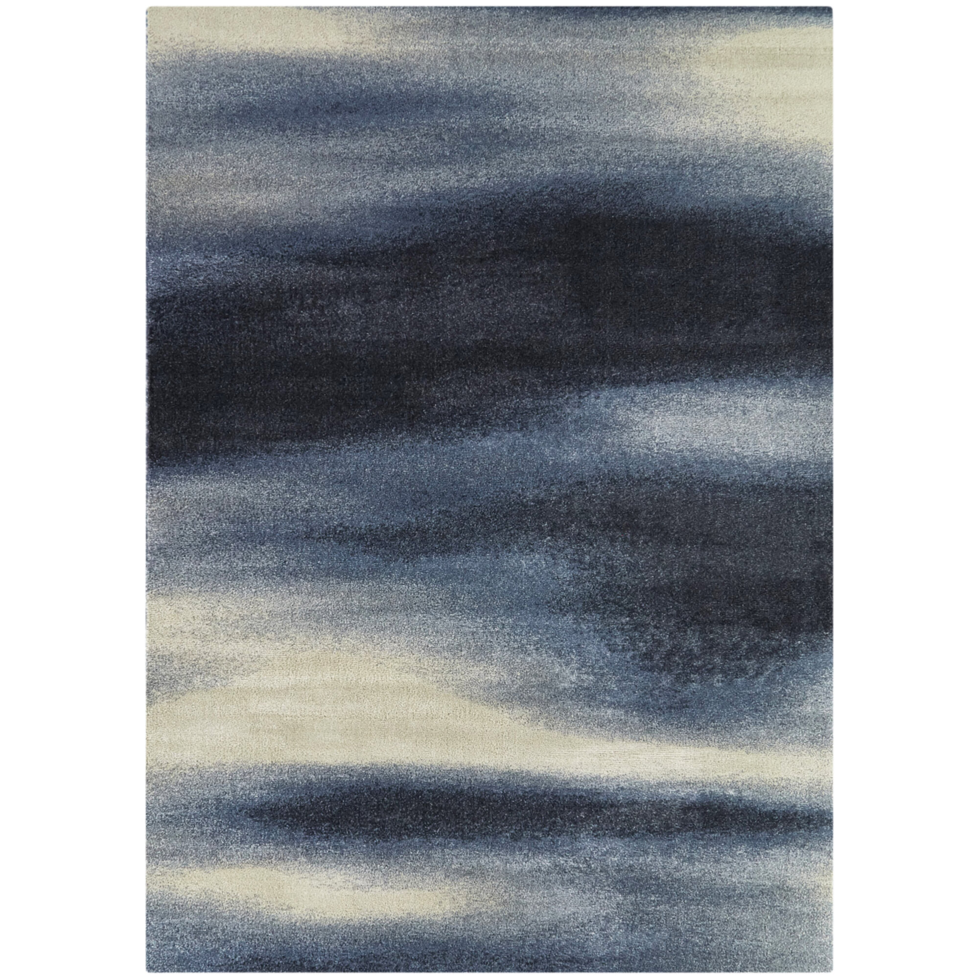 Brayden Studio® Faye Navy Blue Abstract Modern Area Rug | Wayfair
