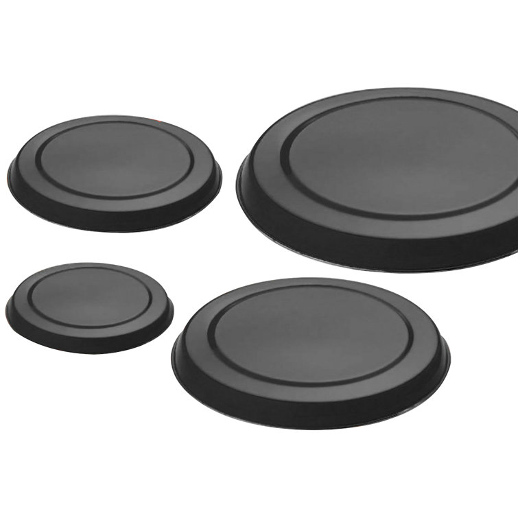 Symple Stuff Black Stainless Steel 4 Pieces Metal Electric Cooker Hob ...