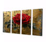 Design Art Red Rose Geometric Vintage Gold I - Rose Wall Art Decor 4 ...