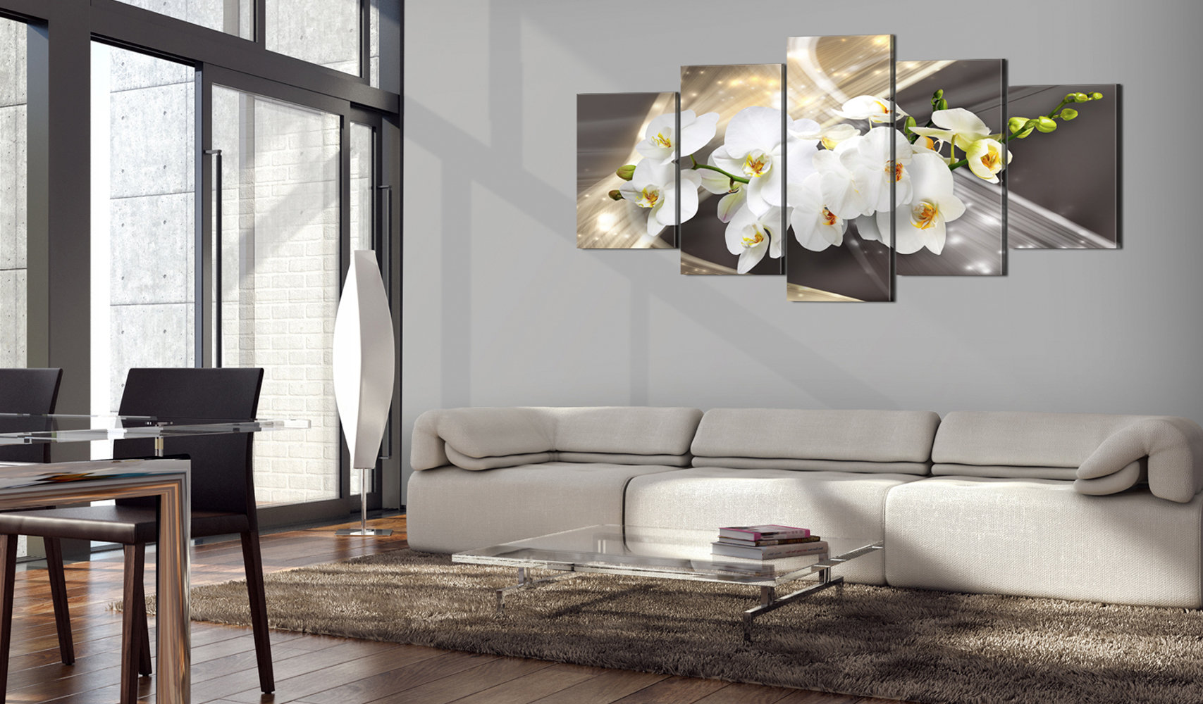 East Urban Home Golden Sash - 5 Piece Wrapped Canvas Print | Wayfair