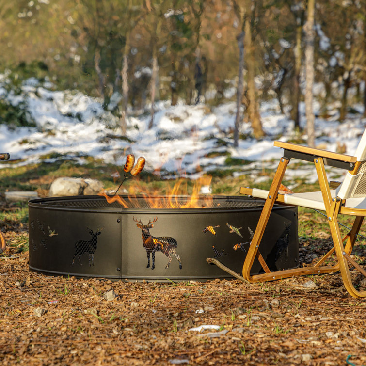 Millwood Pines Cochard 36" W × 9'' H Outdoor Fire Ring, Wood Burning ...