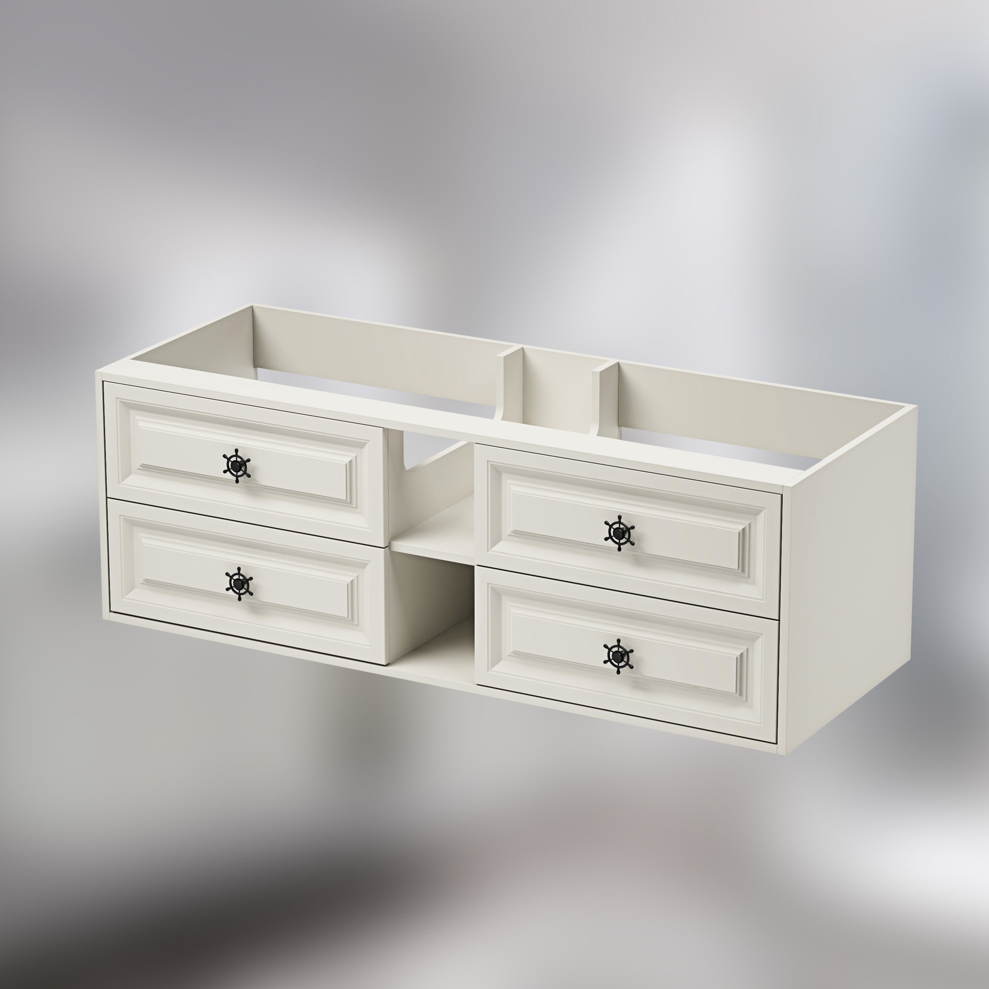 Interbath 60'' Wall Mounted Double Bathroom Vanity Base Only | Wayfair