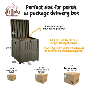 EHHLY 51 Gallon Resin Package Delivery Box for Outside, Lockable Secure ...
