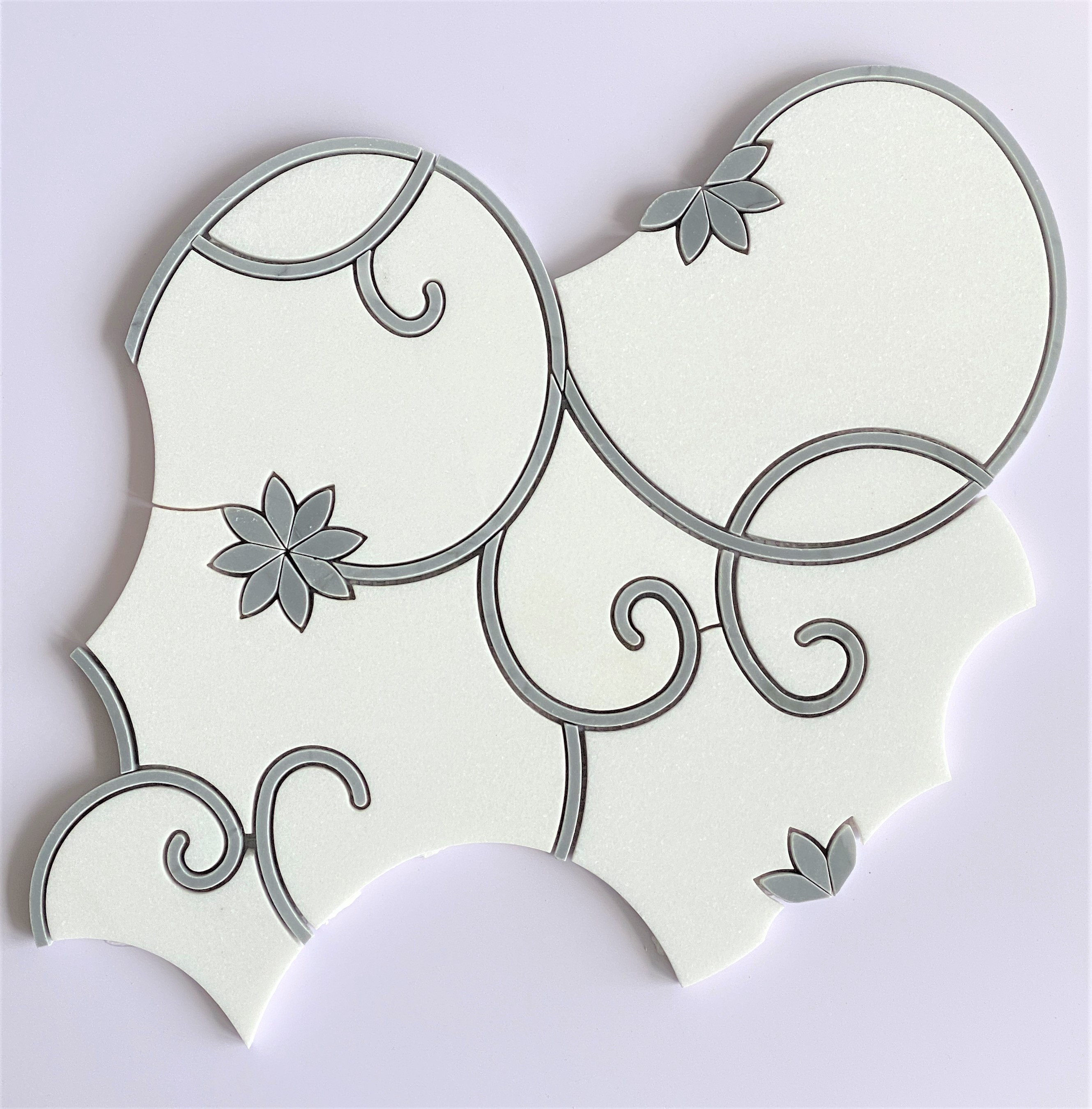 ES Stone Water Jet Water Jet 14" x 13" Marble Mosaic Tile | Perigold