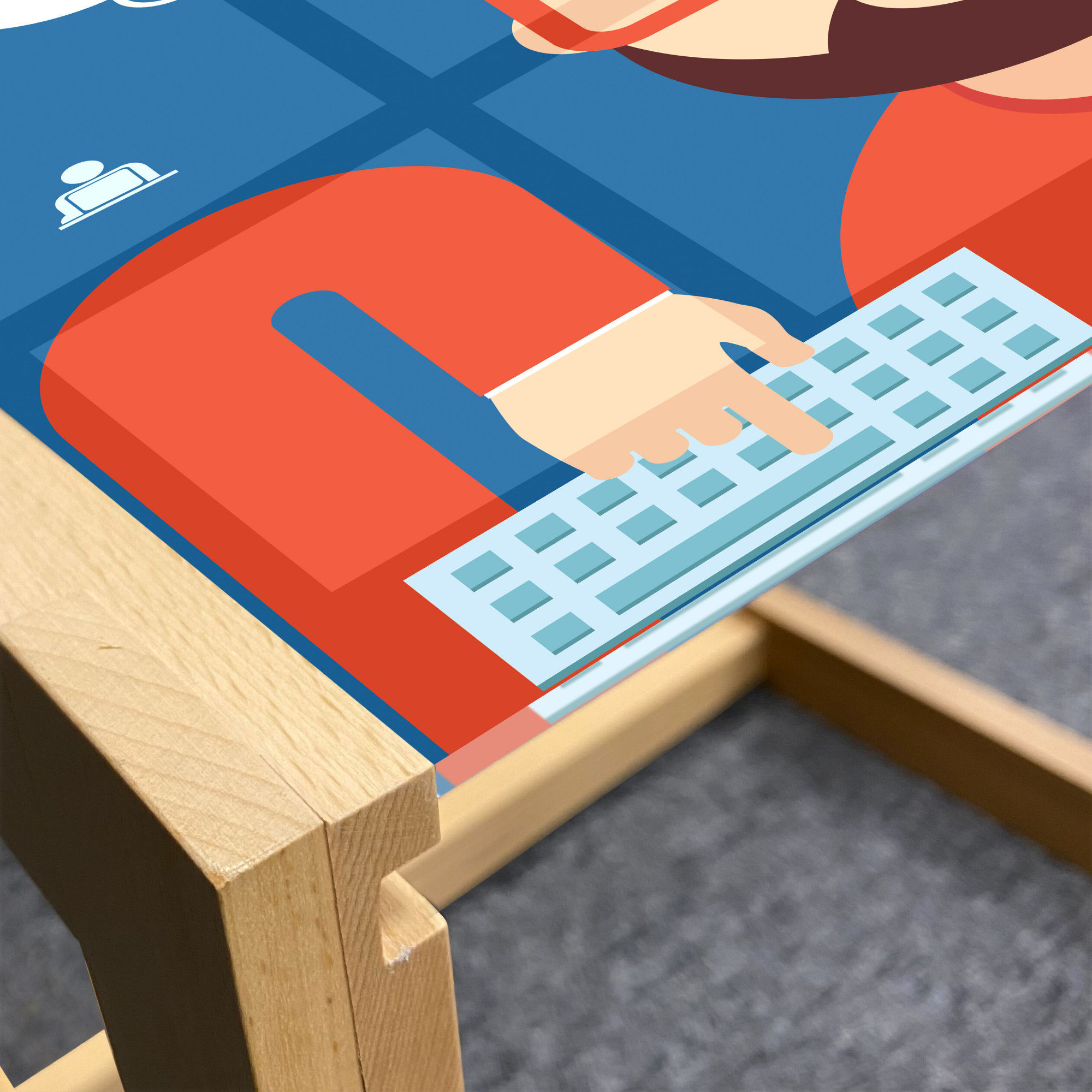 East Urban Home Nerd Coffee Table, Happy Web Developer With His Brain ...