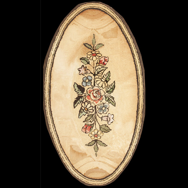 Antique Rug Studio One-of-a-Kind 2'6" X 4'2" 1920s Oval Wool Area Rug ...