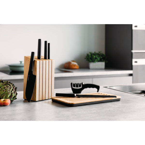 BergHOFF Ron 6Pc Knife Block Set Black (5 Knives & Block) | Wayfair