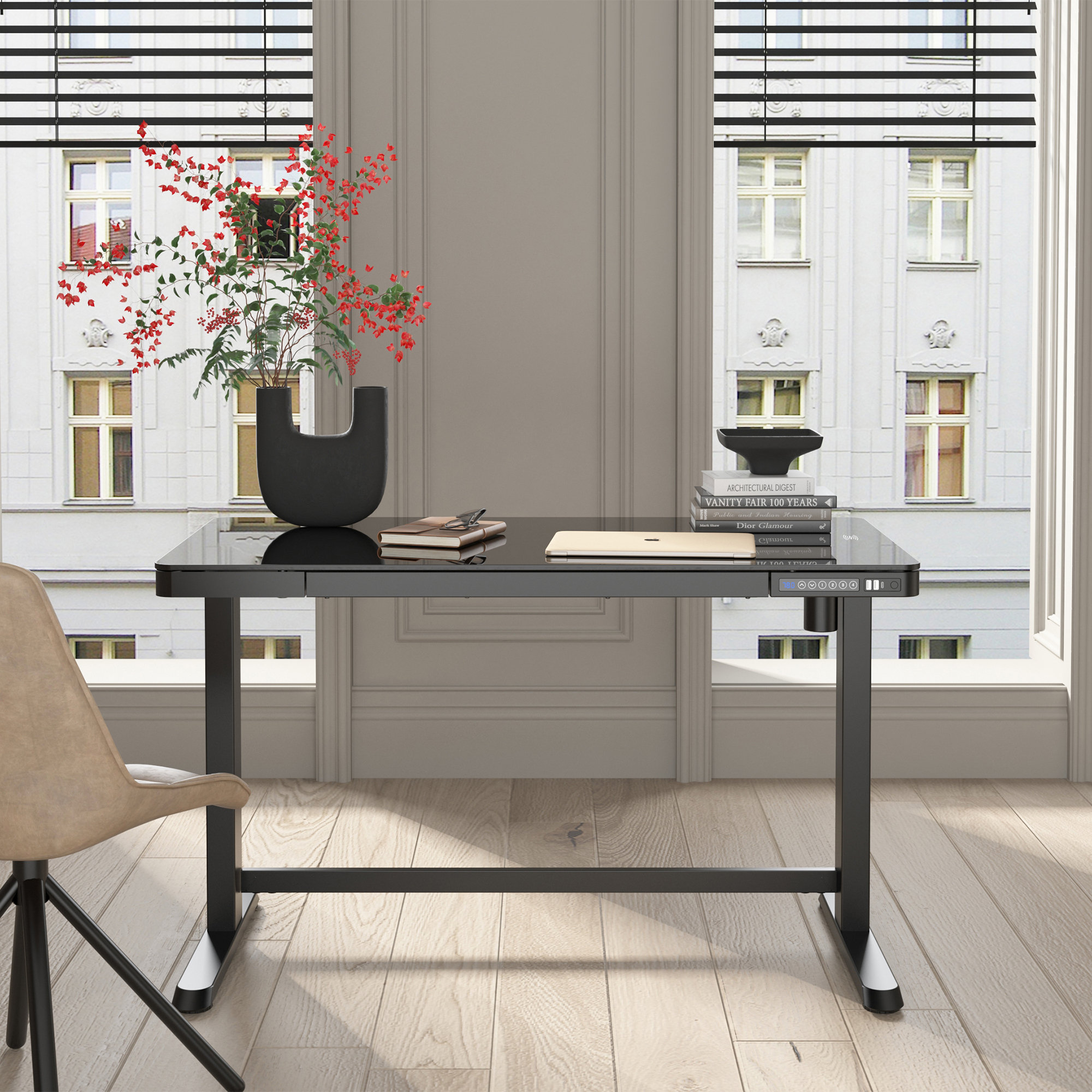 Latitude Run® Cashwell Adjustable Metal Base Standing Desk & Reviews ...