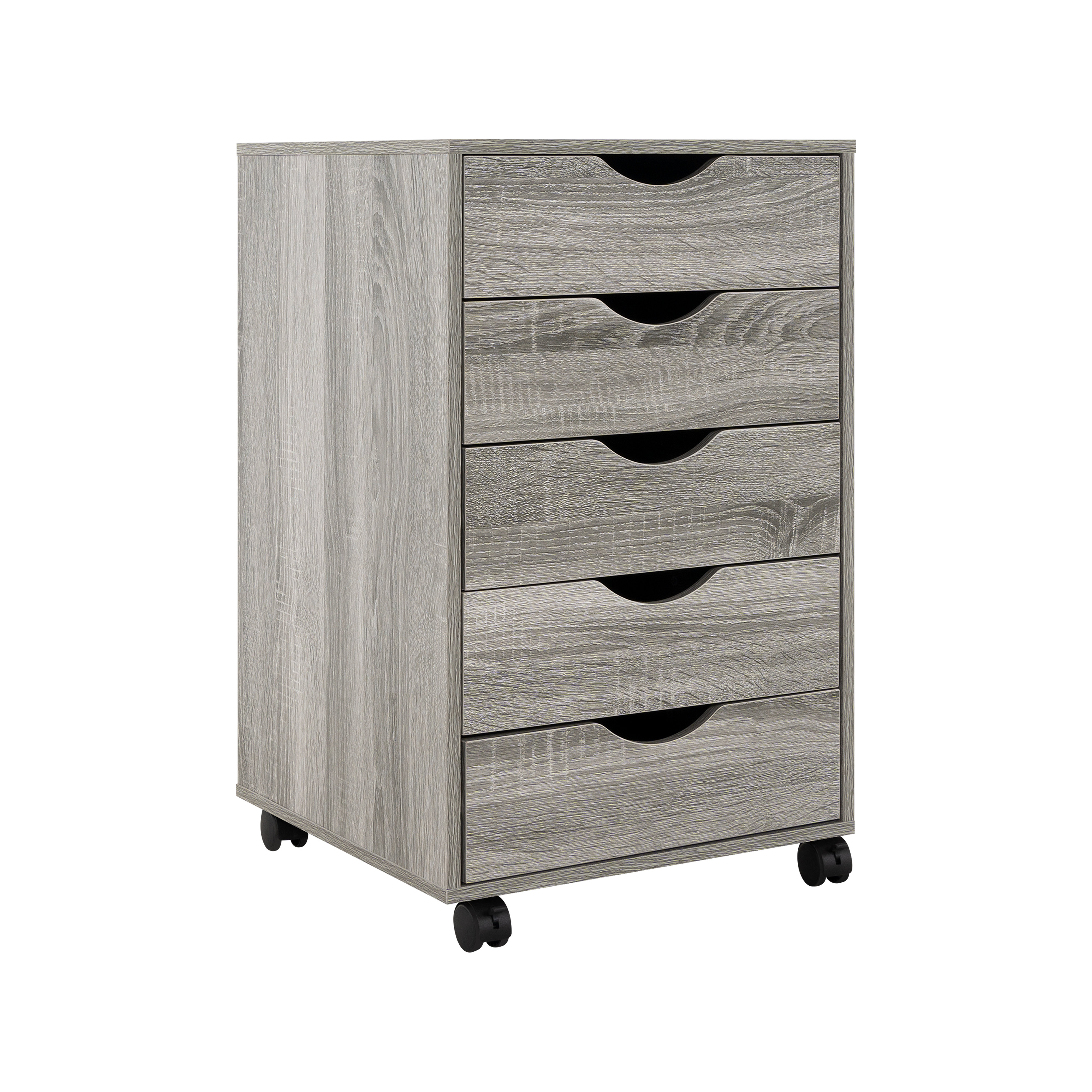 Ebern Designs Bucherie Slim 5-Drawer Under Desk File Cabinet on Wheels ...
