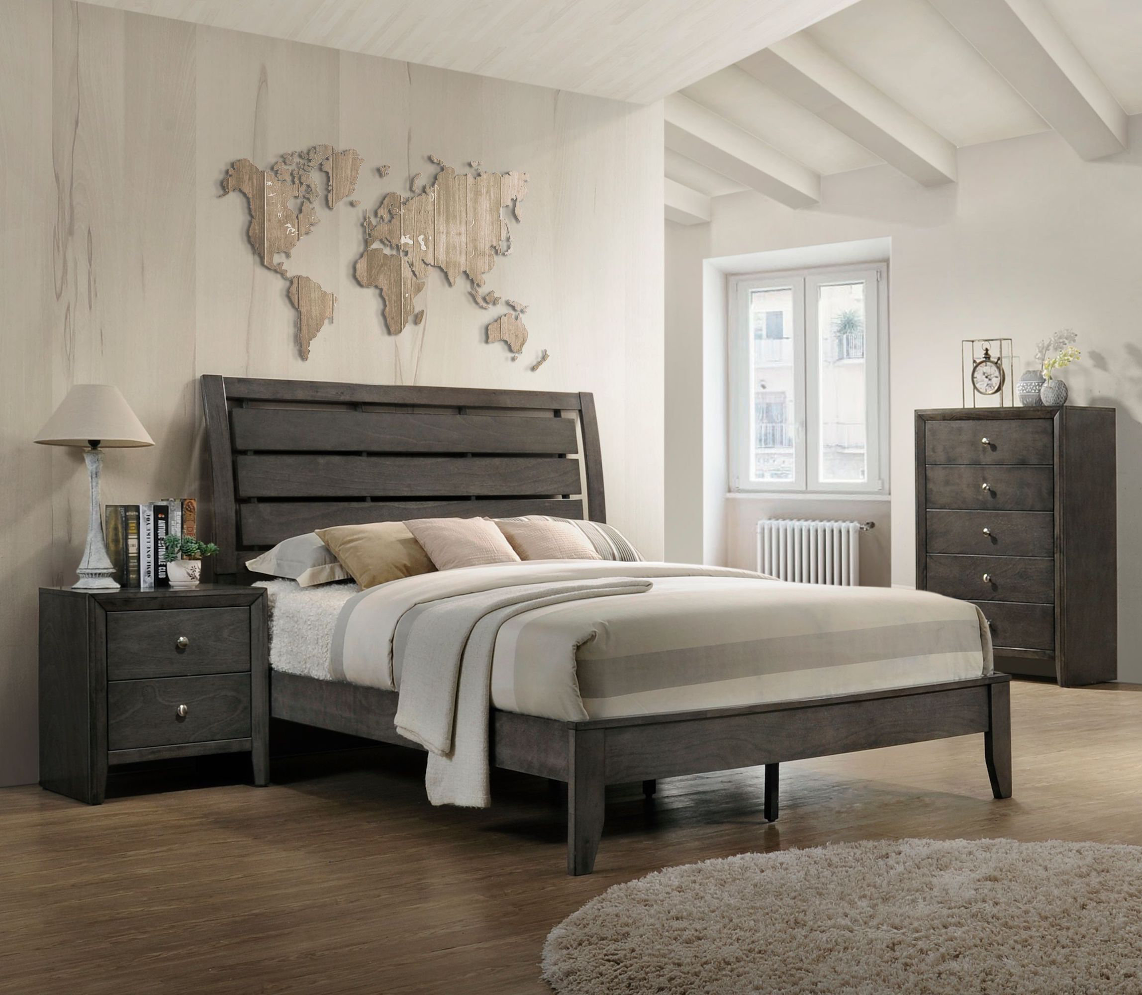 Millwood Pines Crantor Sleigh Bed in Gray | Wayfair