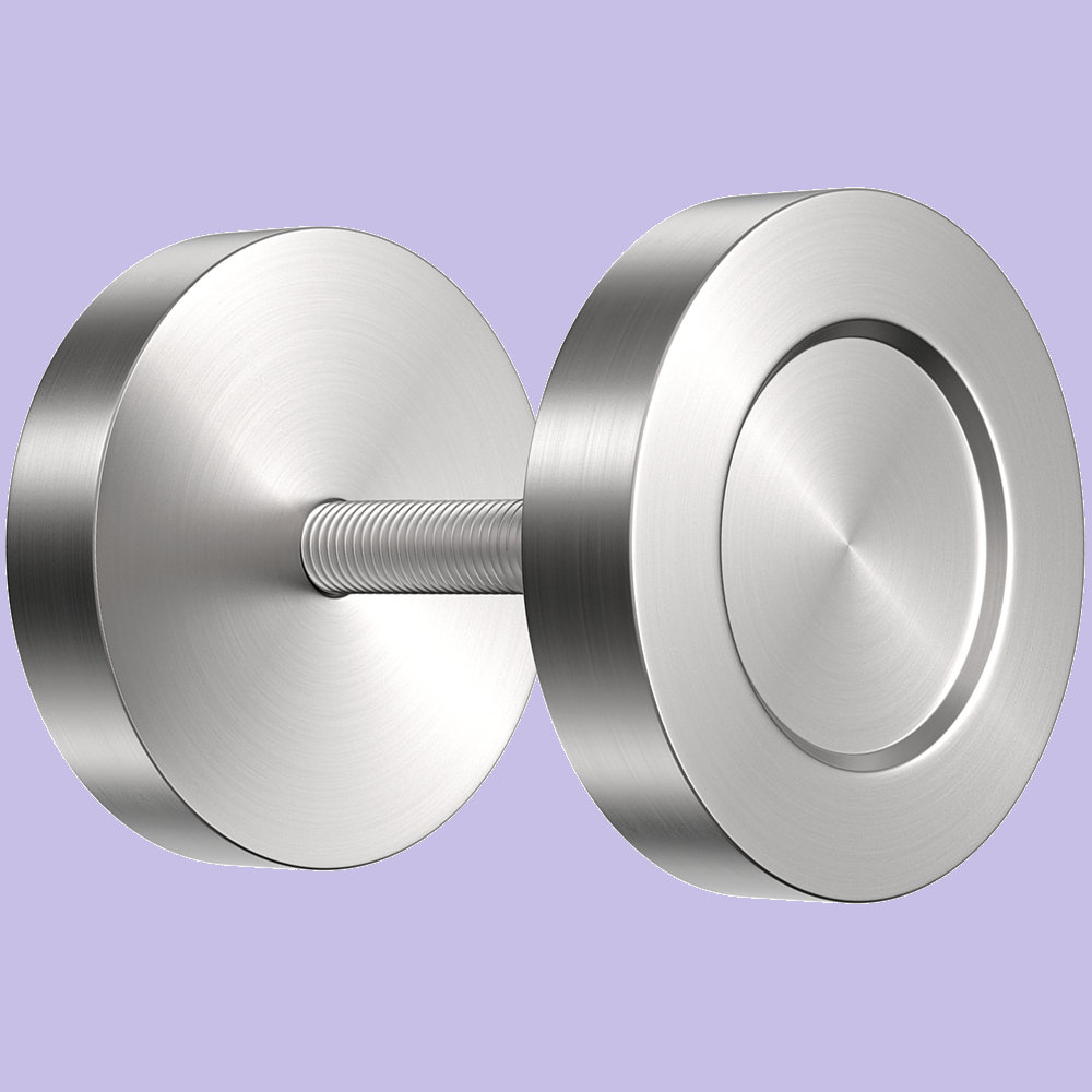 KAYU Sliding Barn Door Handles Stainless Steel Round Recessed Knob ...