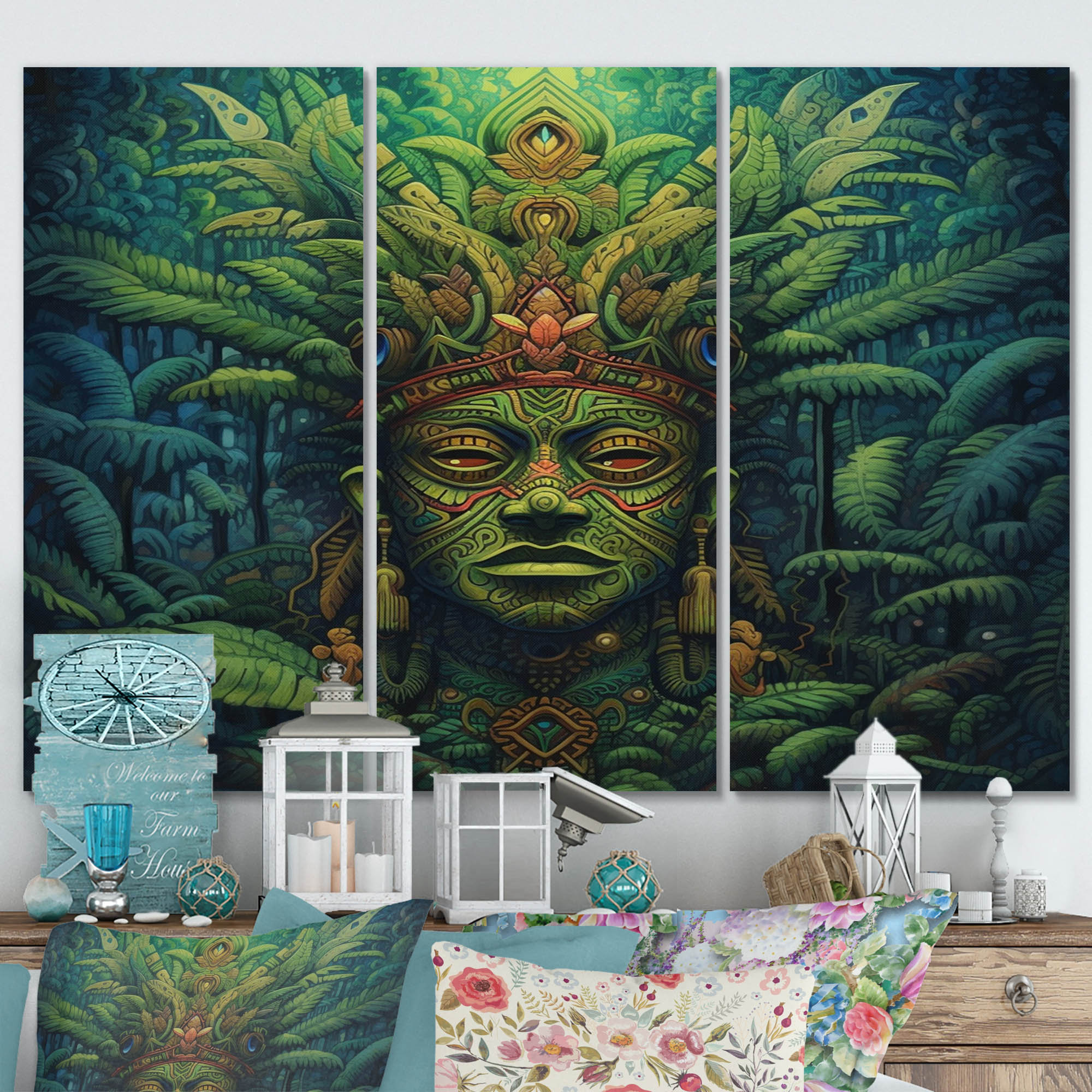 Design Art Indigenous Shaman Amazon Wisdom I - Folk Religion Wall Decor ...