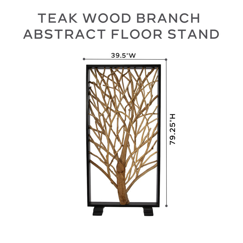 Willow Creek Designs Teak Wood Branch Abstract Floor Stand | Wayfair