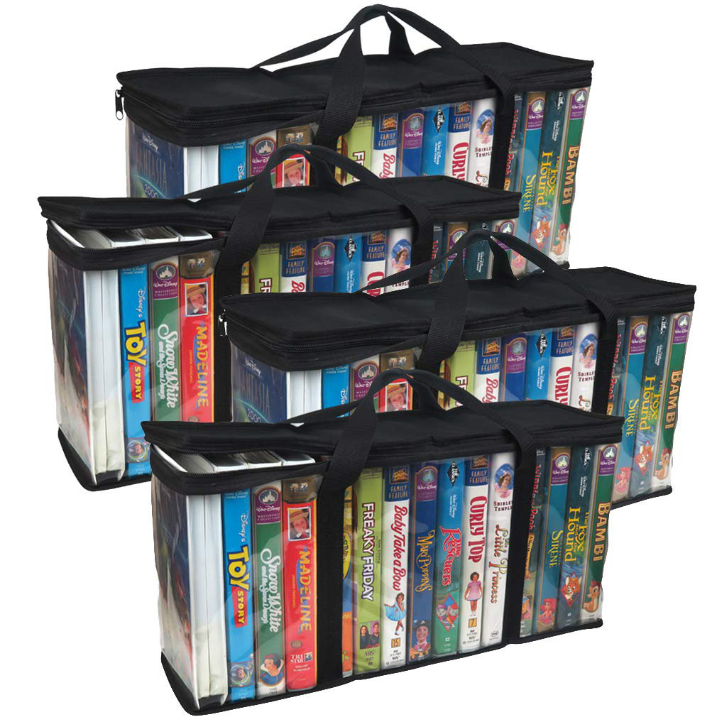 Rebrilliant 4 Pack VHS Storage Bag-Movie Organizer-Video Tape-Handles ...