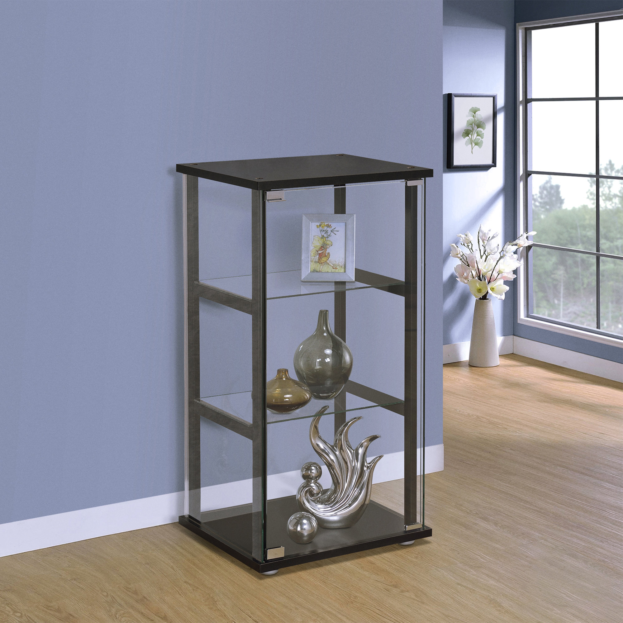 Ebern Designs Acelynn 3-Tier Console Curio Cabinet & Reviews | Wayfair
