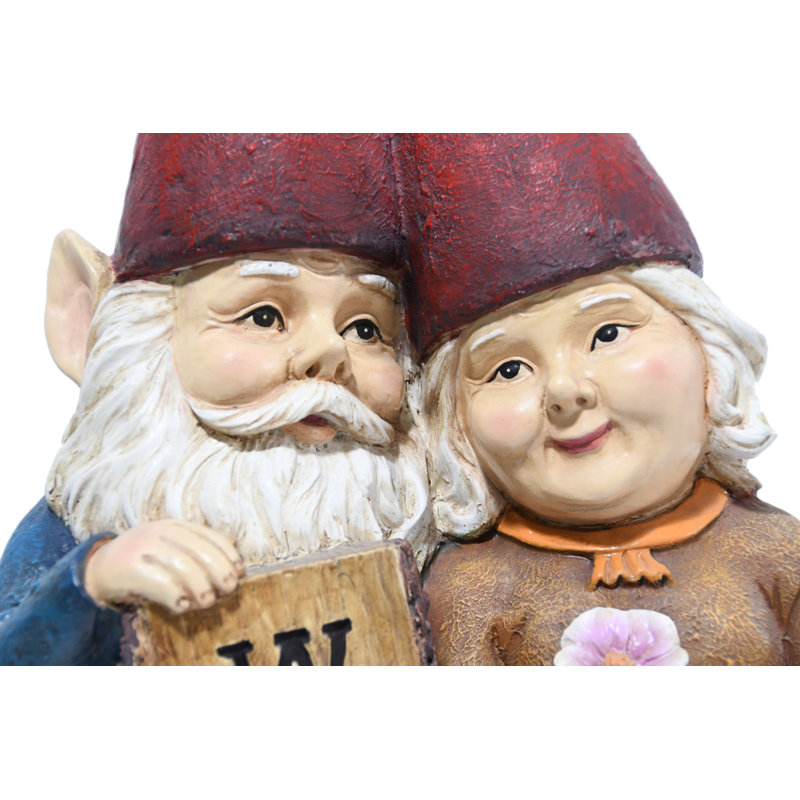 Hi-Line Gift Ltd. Robert & Sofia Standing Gnome Couple with Welcome ...