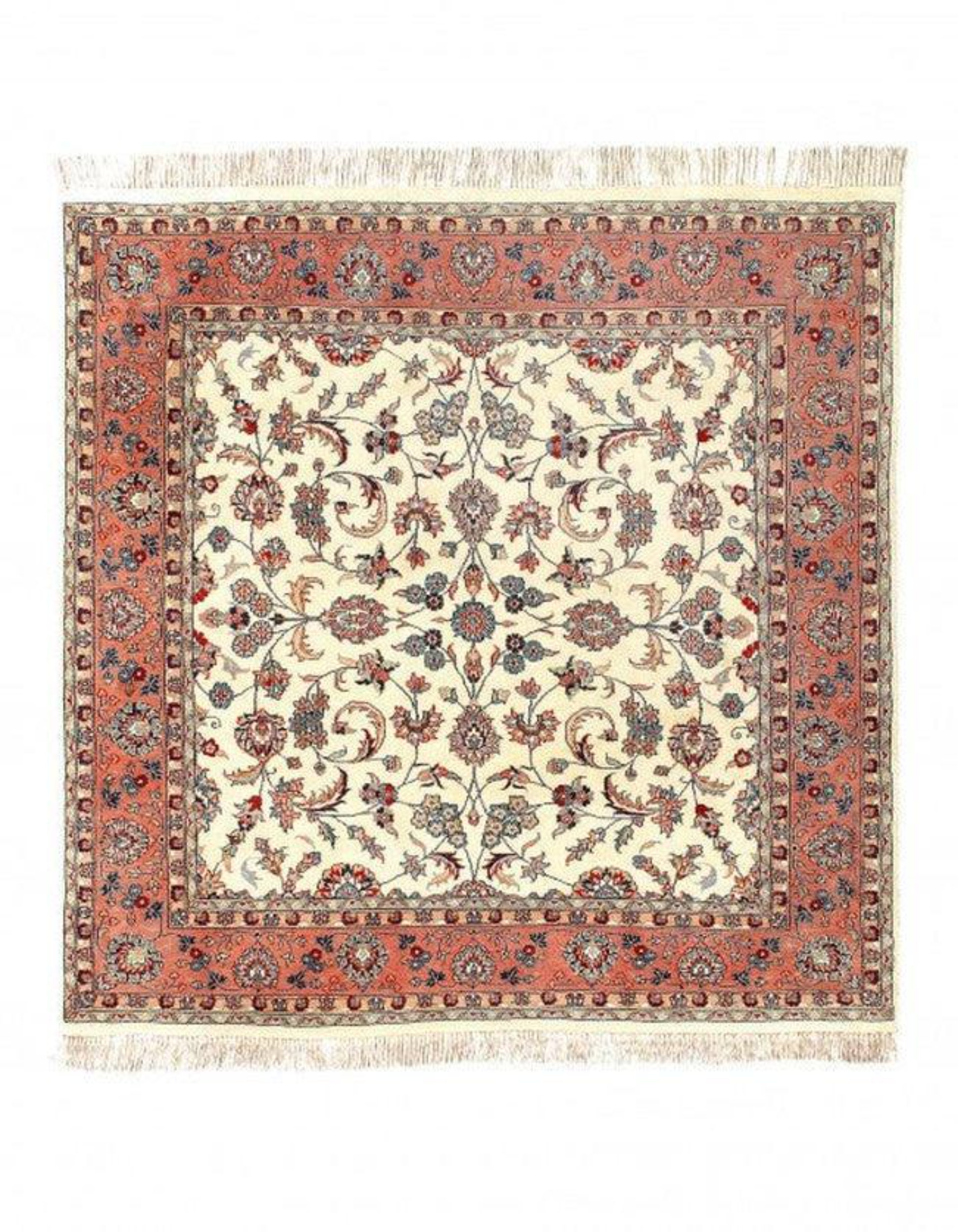 Isabelline Robleh Oriental Handmade Hand-Knotted Square 6' x 6' Wool ...
