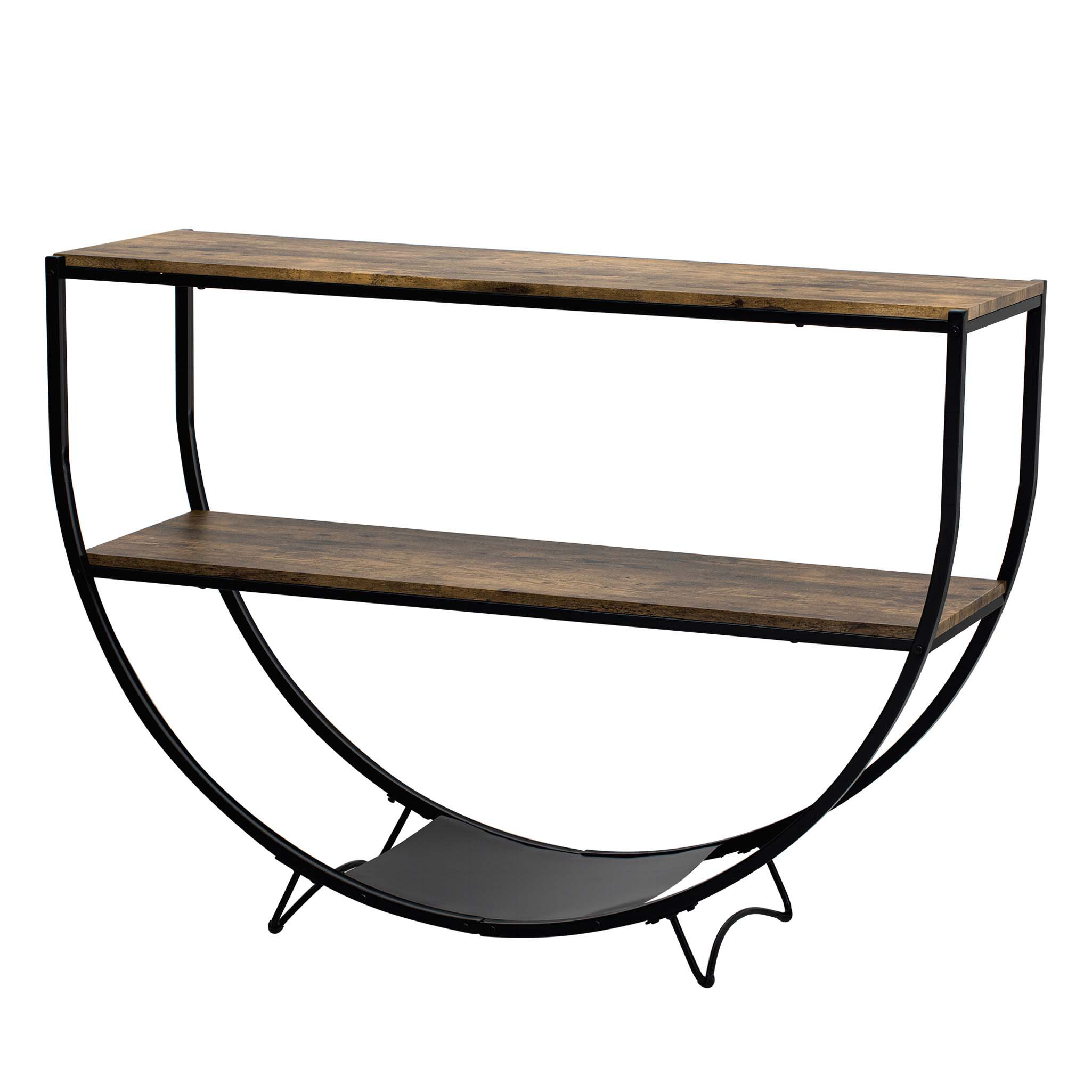 17 Stories Rustic Industrial Design Demilune Shape Textured Metal ...