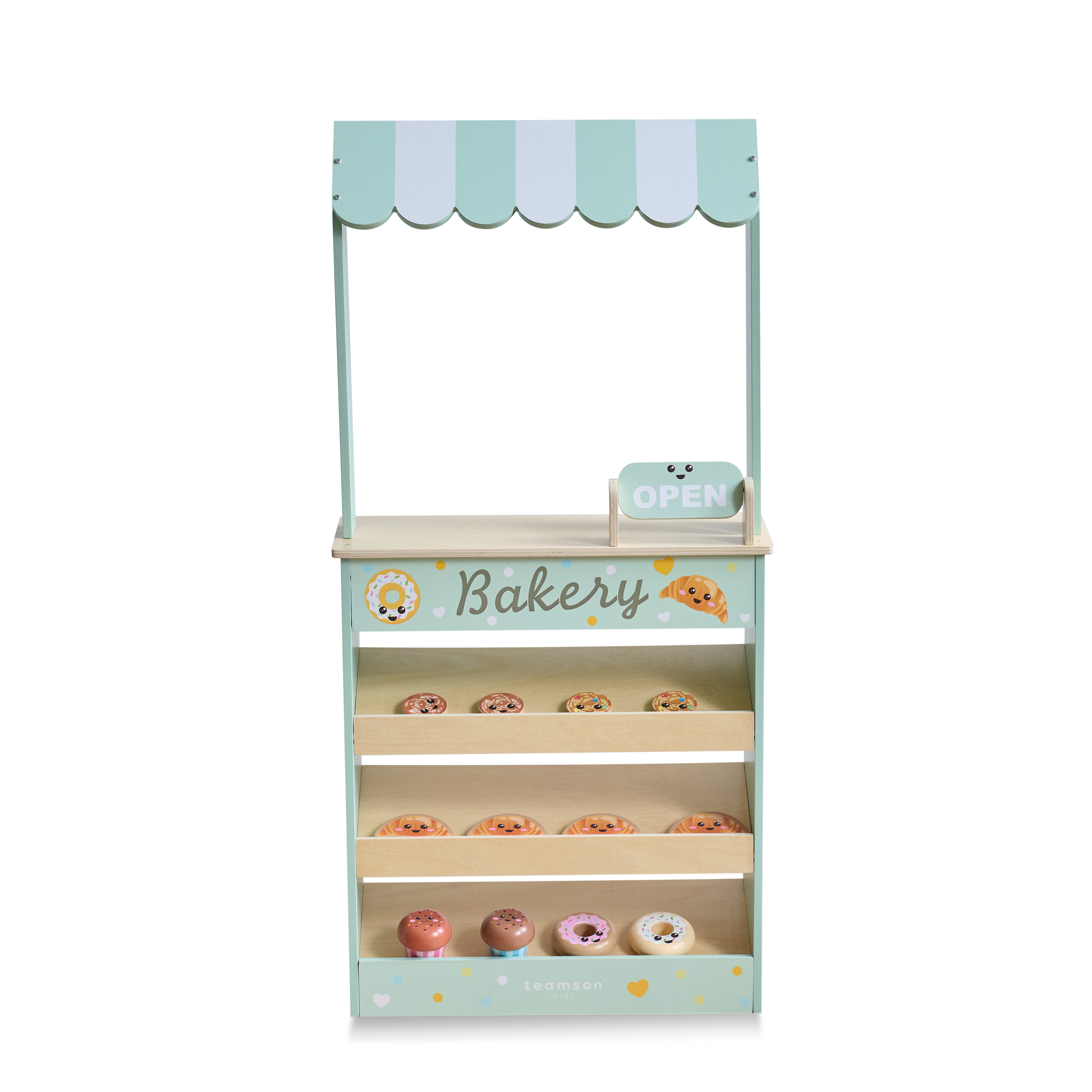 Teamson Kids Jolly Pals Wooden Bakery Stand With 12 Pastry Pieces | Wayfair