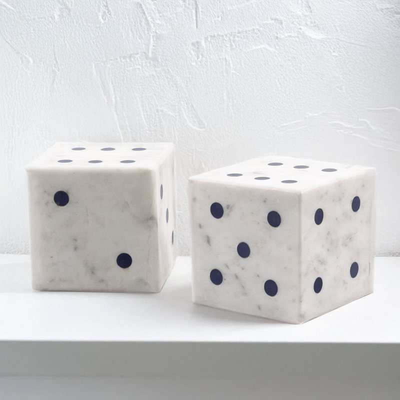 Mercer41 Dados Marmol Deco Marble Dice - Set Of 2 | Wayfair