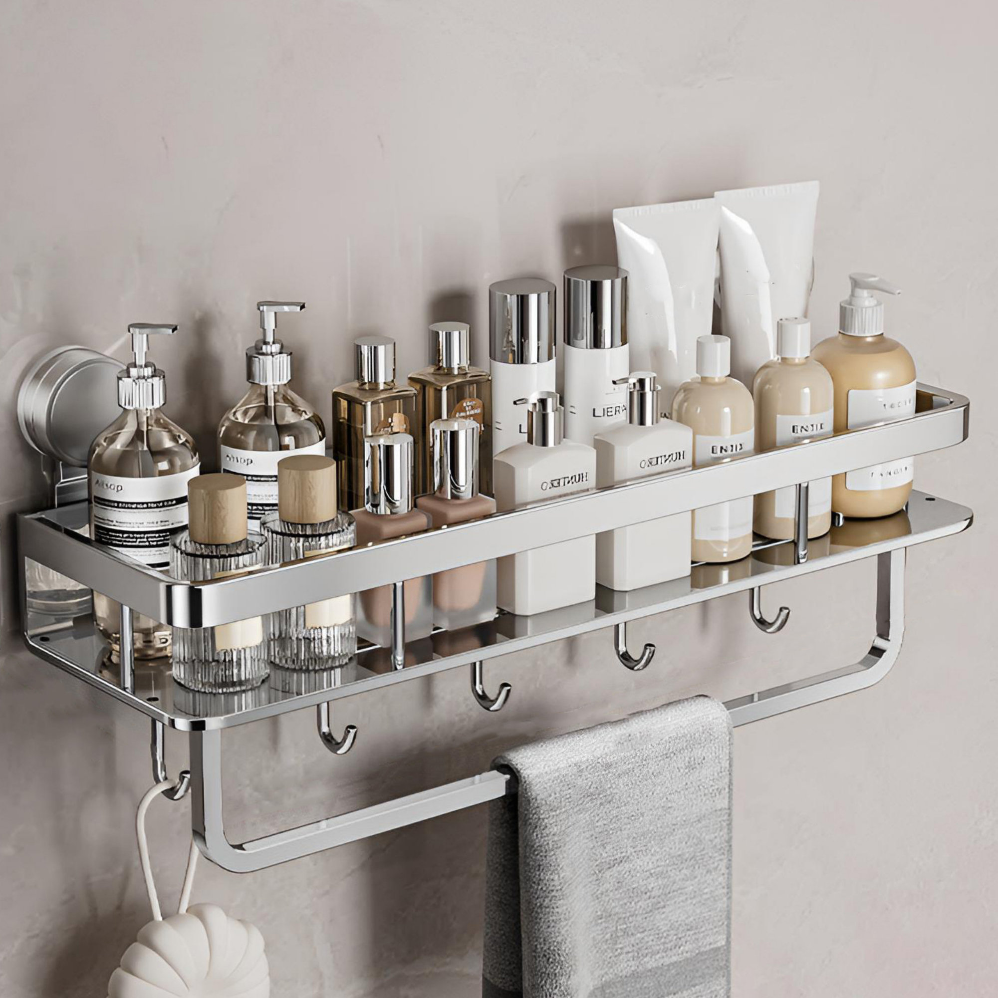 Latitude Run® Bathroom And Toilet Storage Rack, Non Perforated Wall ...