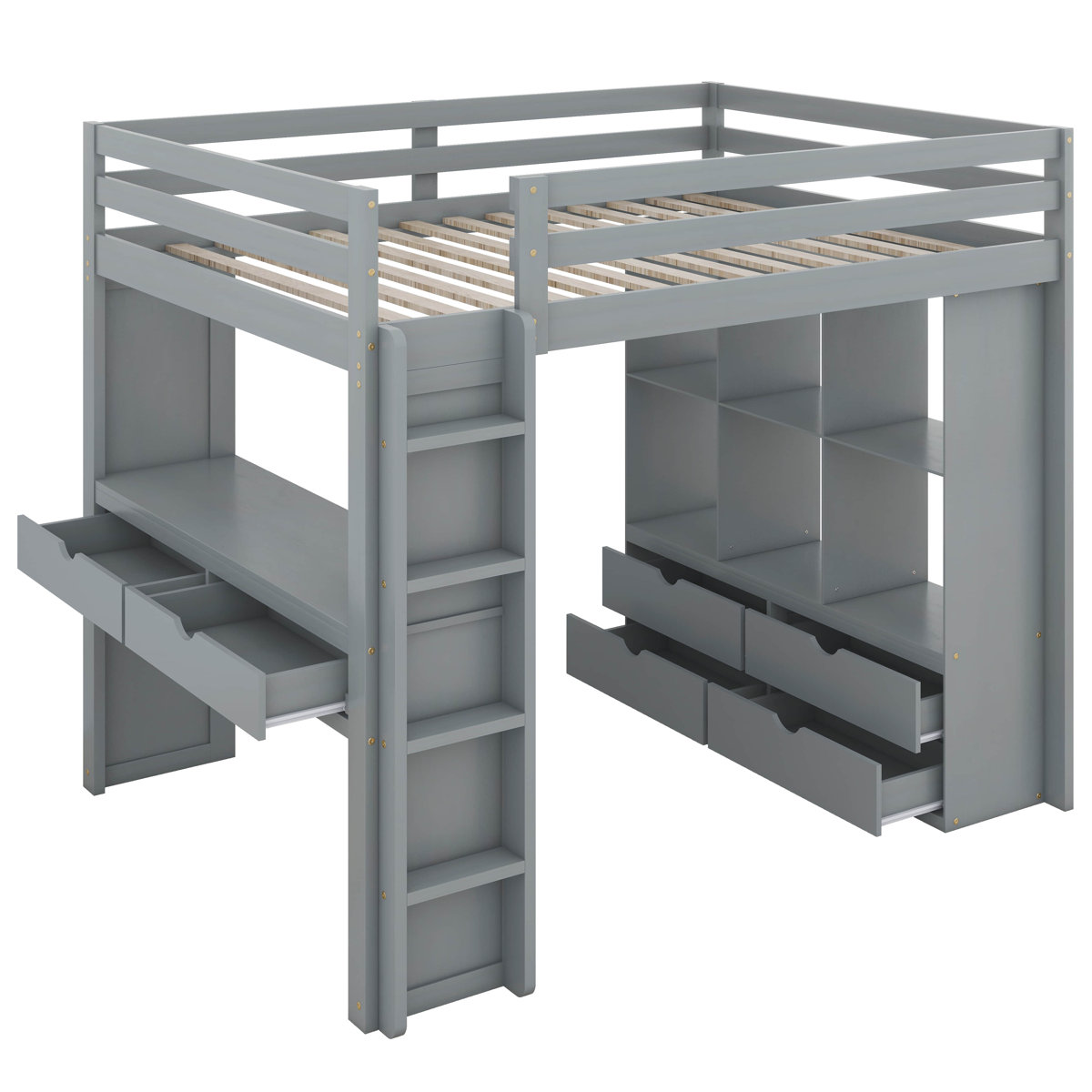 Harriet Bee Jashay Kids Full Loft Bed with Drawers | Wayfair