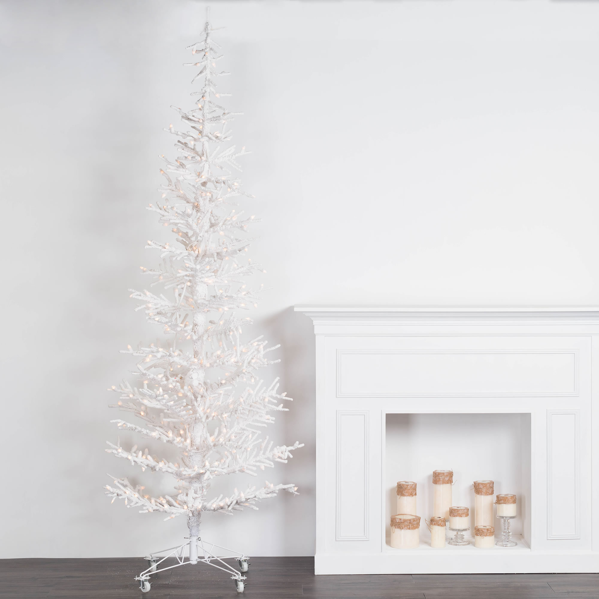 The Holiday Aisle® Flocked Kuna Pine White Trees Artificial Chritmas ...