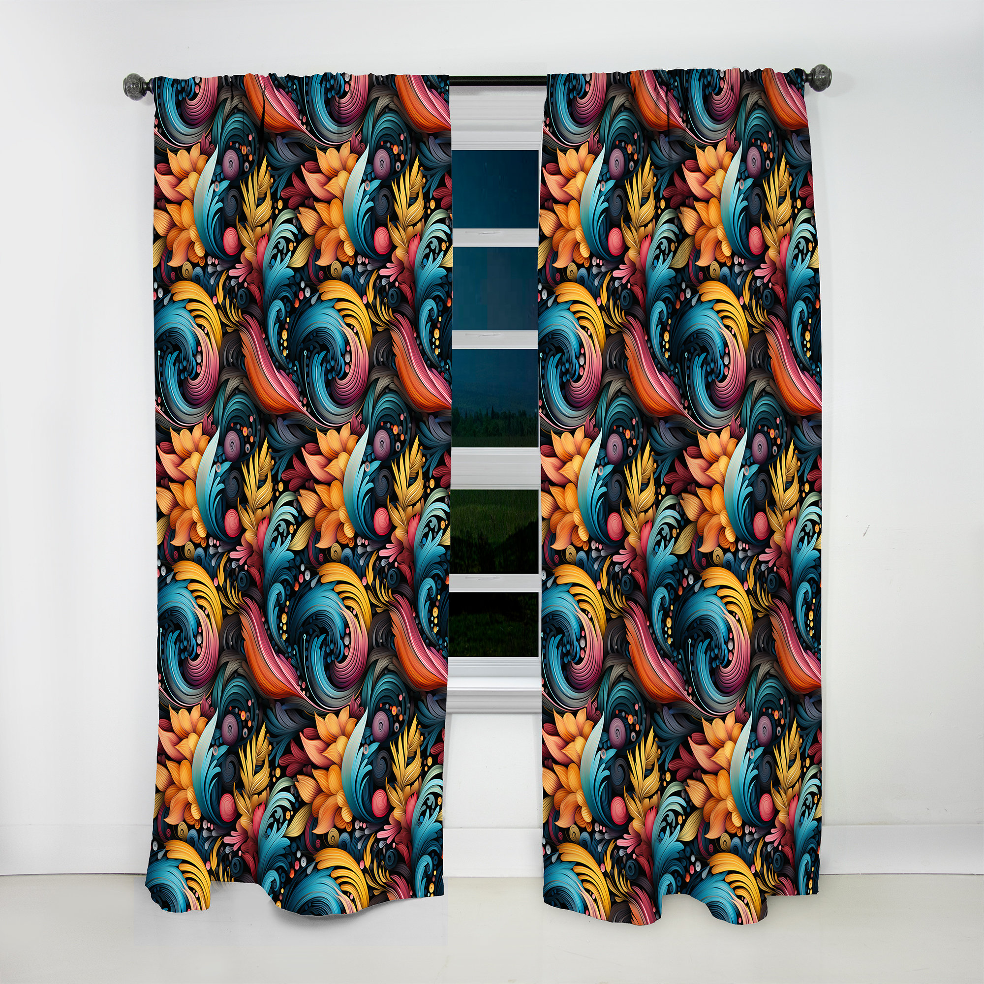 Design Art Artistic Gypsy Boho Pattern IV - Bohemian Curtain - Velvet ...