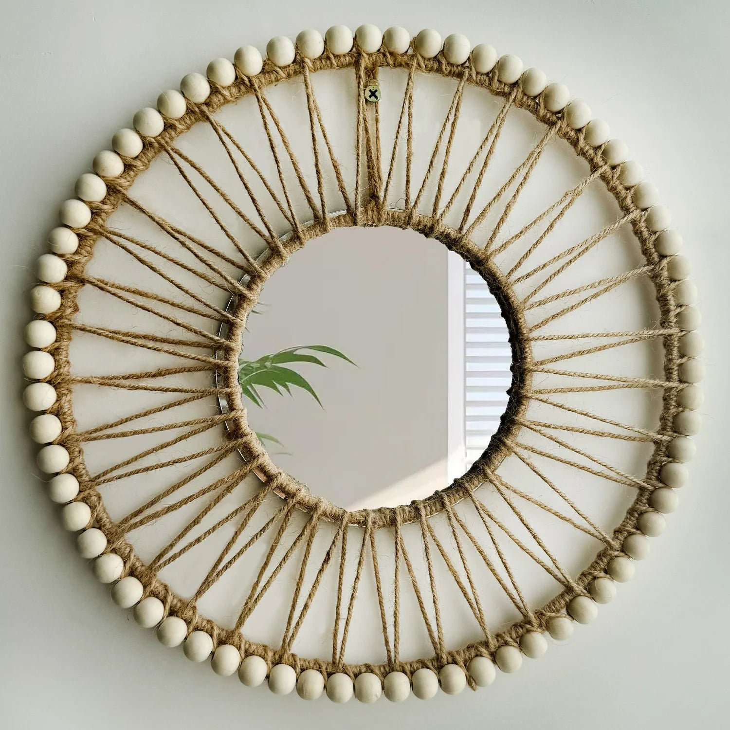 Dakota Fields Handwoven Macrame Round Mirror with Hemp Rope Boho Charm ...