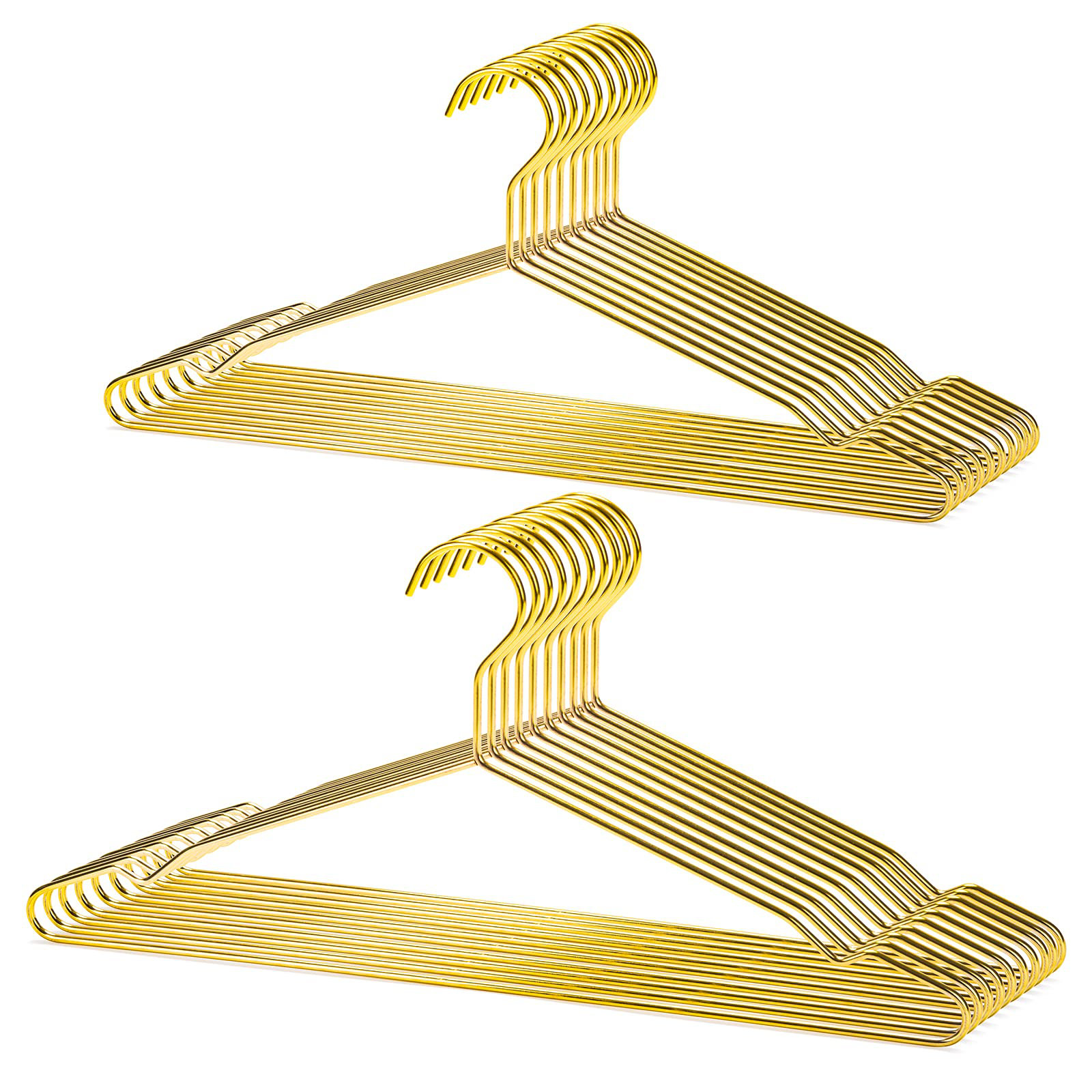 Hokku Designs 17 Inch Heavy Duty Shiny Gold Metal Clothes Hanger, Coat ...