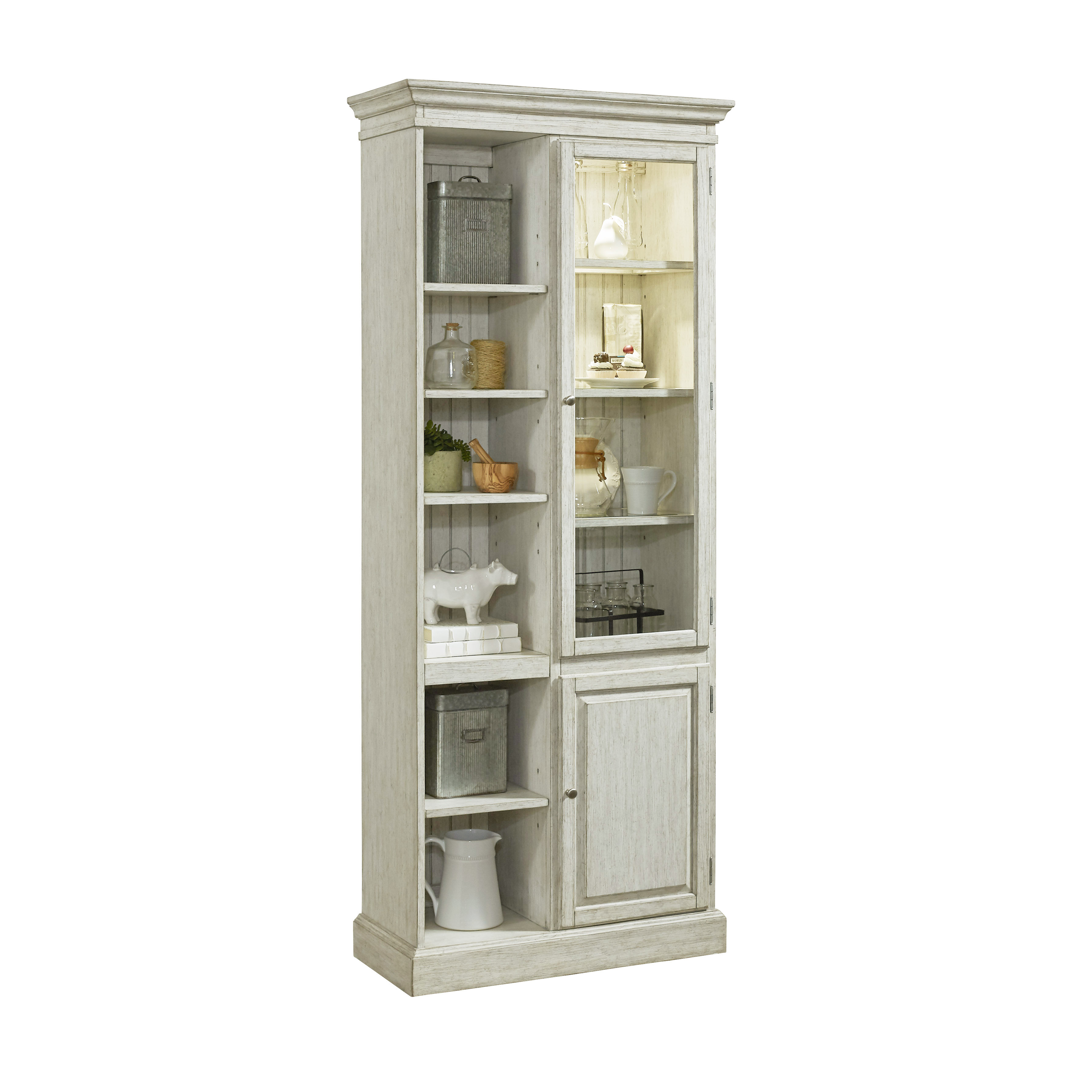 Pulaski Furniture Display Curio Cabinet in Light Gray | Wayfair