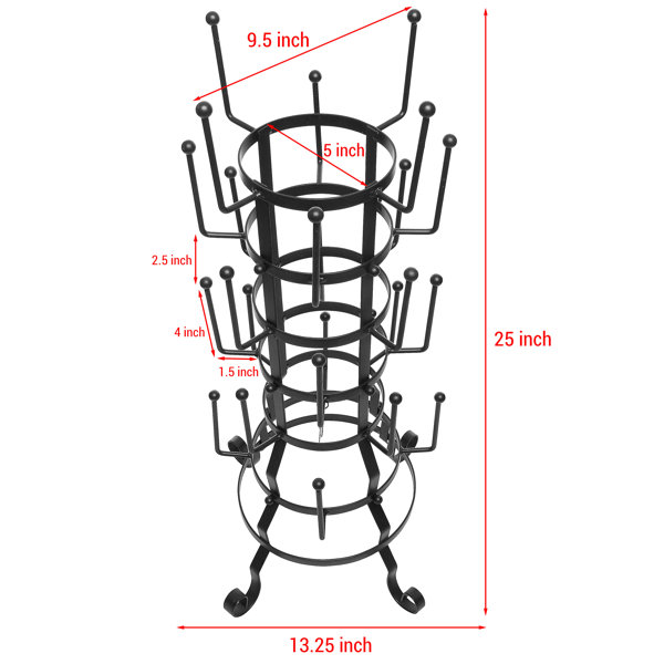 Wildon Home® Boadicea 24 Hook Iron Coffe Mug Tree & Reviews | Wayfair