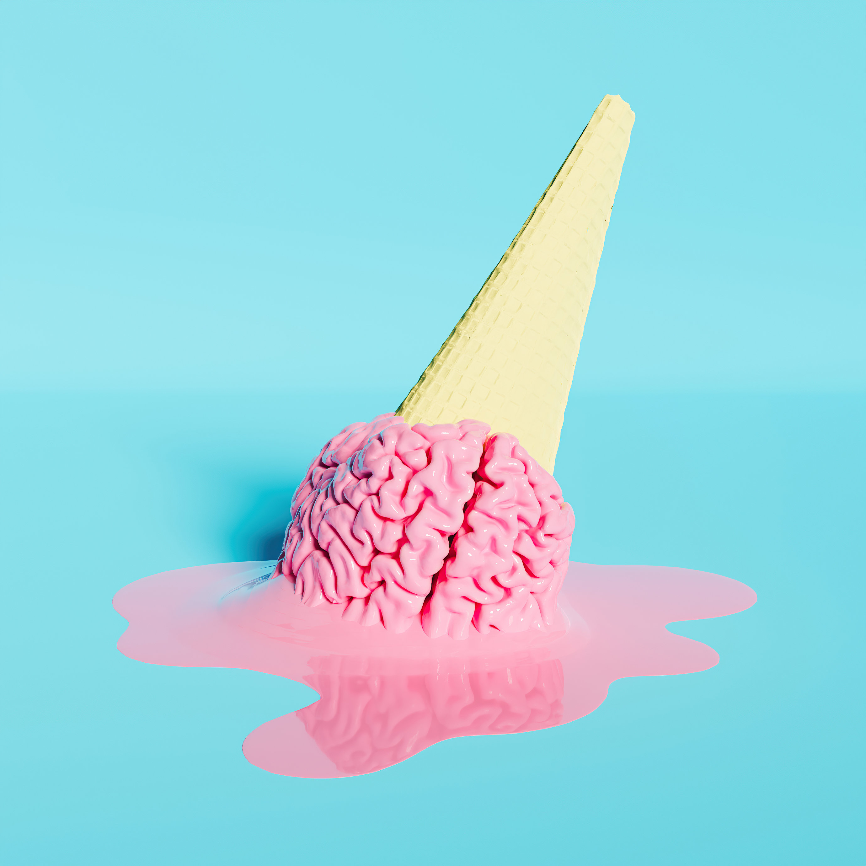 Trinx Jacquarius Melted Pink Brain On Canvas by Antoniosolano Graphic ...