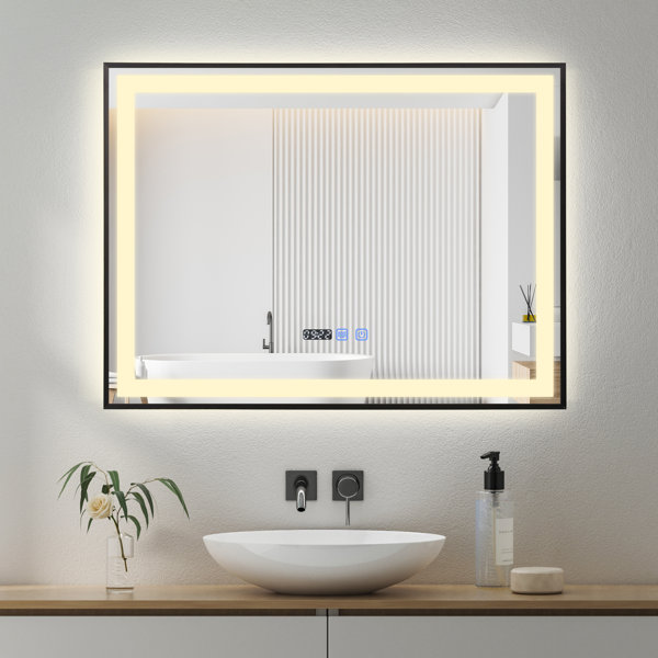 17 Stories Led Tameki With Light, 60X80Cm Rectangle Mirror With ...