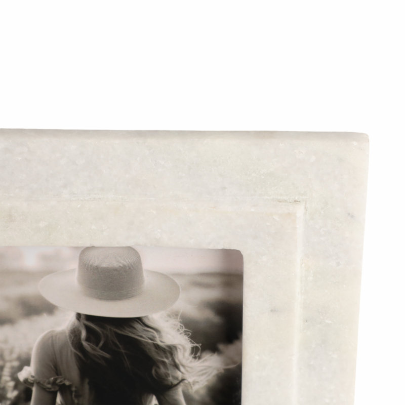 Hokku Designs 4X6 Marble Border Photo Frame, White | Wayfair