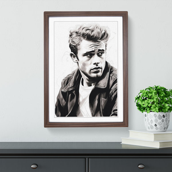 Marlow Home Co. James Dean Line - Single Picture Frame Print on Wood ...